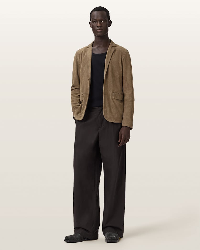Monet Waxed Suede Blazer DUNE BROWN | ALLSAINTS US